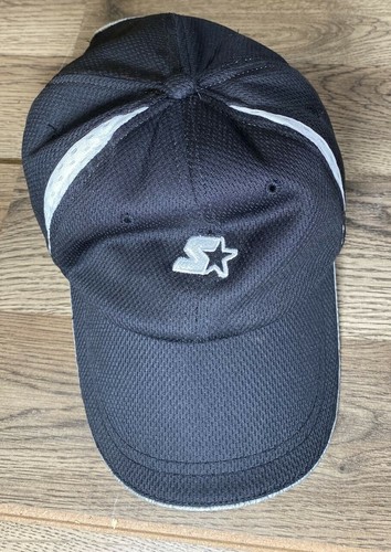 STARTER DRI-STAR 100% POLYESTER ADULT SIZE ADJUSTABLE BLACK CAP HAT | eBay