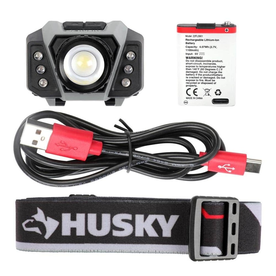 Husky 600 Lumens Dual Power Twist to Focus Rechargeable Headlight | eBay