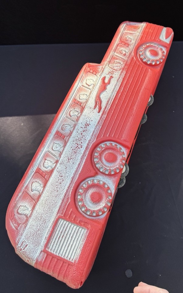 Rare Vintage 1950’s Blow Mold Plastic Red Greyhound Bus 19.5” Toy Bus ...