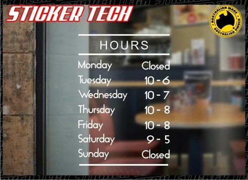 OPENING TRADING SHOP BUSINESS HOURS WINDOW DOOR STICKER DECAL SIGN ...