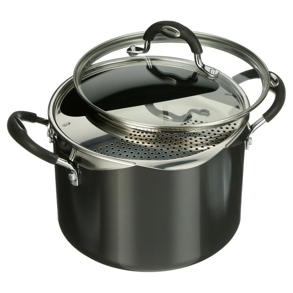 Tramontina 6 Quart Lock and Drain Charcoal Gray Pasta Pot | eBay