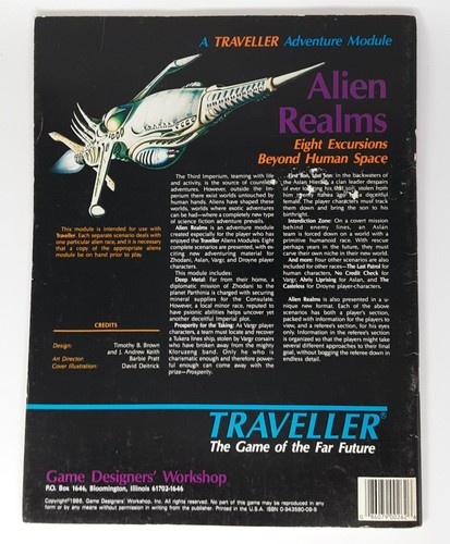 Traveller - Alien Realms.#262.VINTAGE Adventure Module.Game Designer's Workshop. | eBay