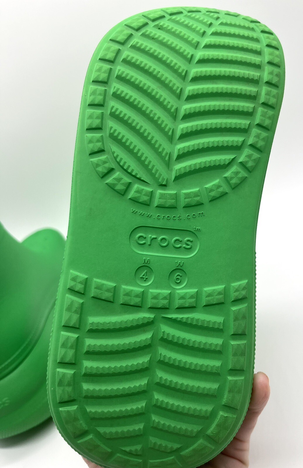 Crocs Classic Crush Waterproof Green Grass Rain Boots… - Gem