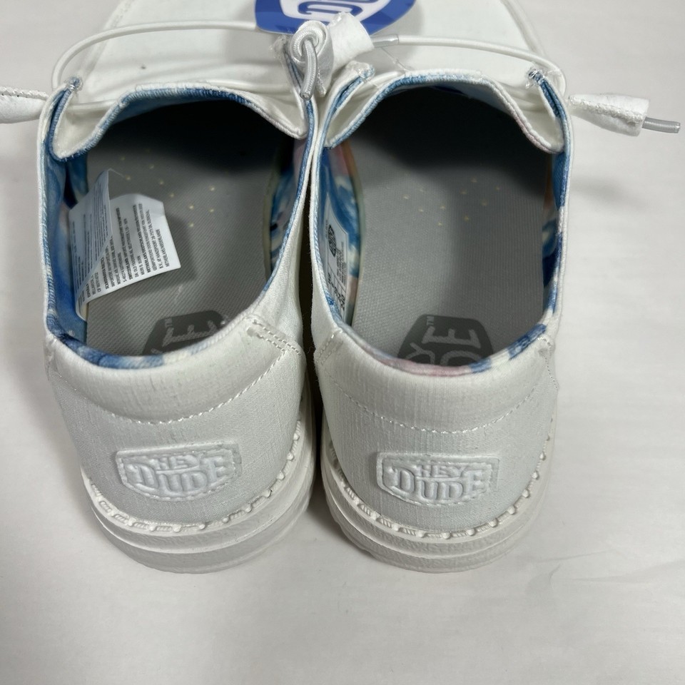 Hey Dude Wendy Silk Moon/White Lightweight Comfort Slip On Shoes Sz 8 ...