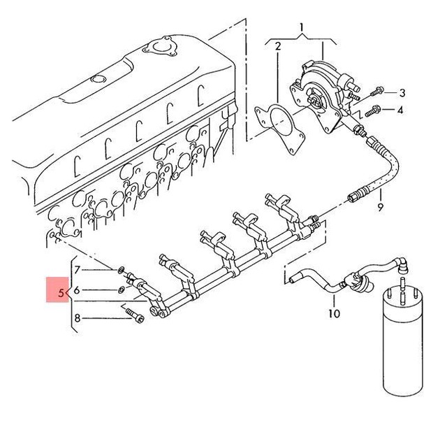 Genuine Fuel Rail VW Touareg 7l6 7la 070133317C for sale online | eBay
