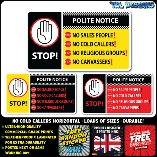 No Cold Calling Door Sticker - Stop Canvassers Sign | eBay UK