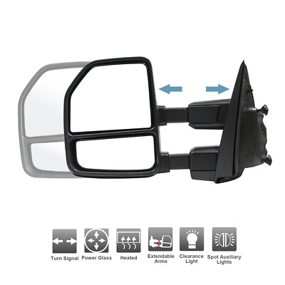 Tow Mirror Fits 2017-2019 Ford F250-F550 Power Heated Signal Driver ...