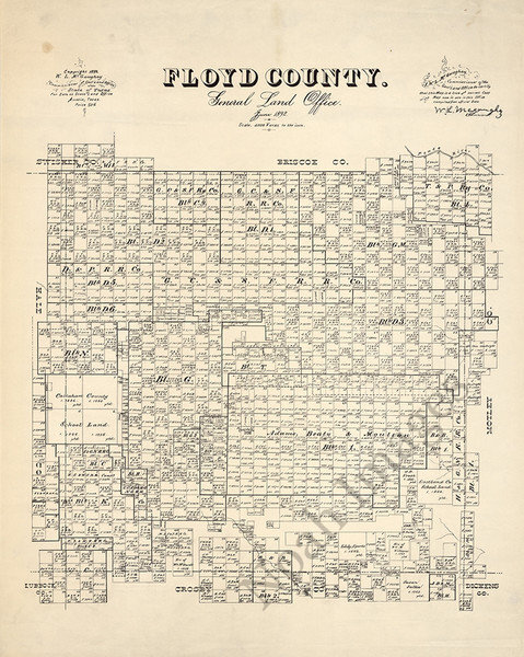 Land ownership map of Floyd County Texas 16x20 | eBay