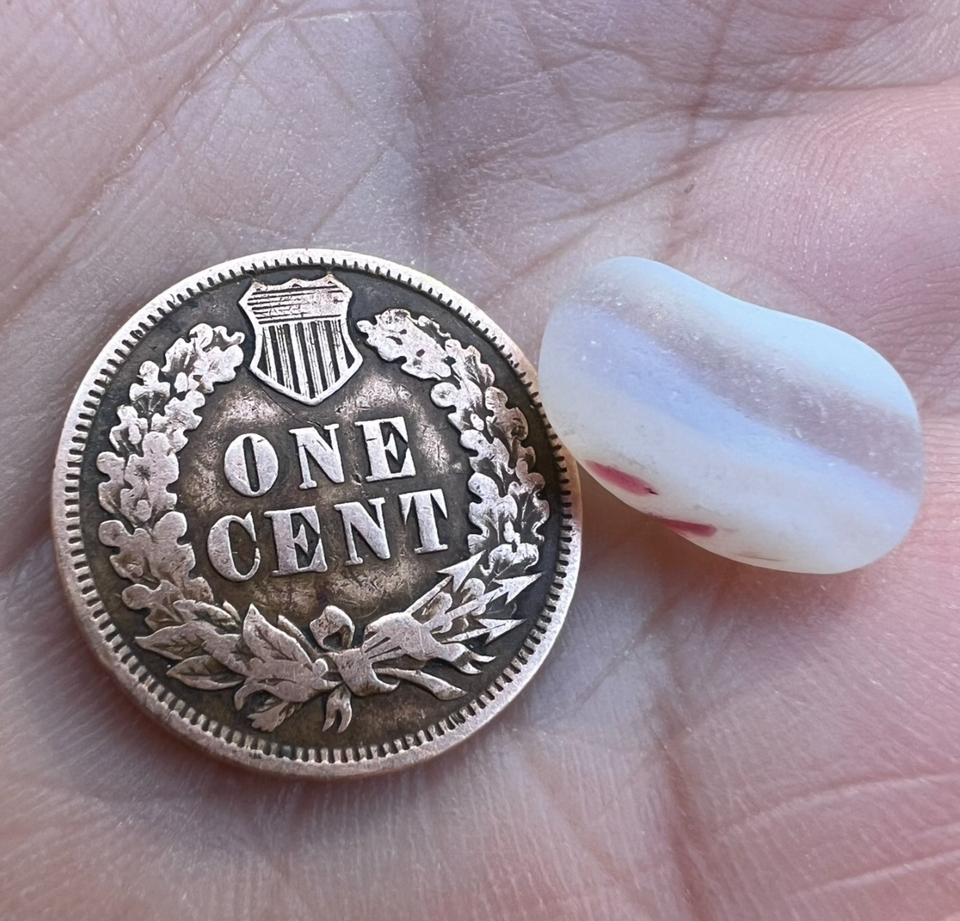 PINK & PURPLE Stripes Opalescent Layered Multi! Real Davenport Beach ...