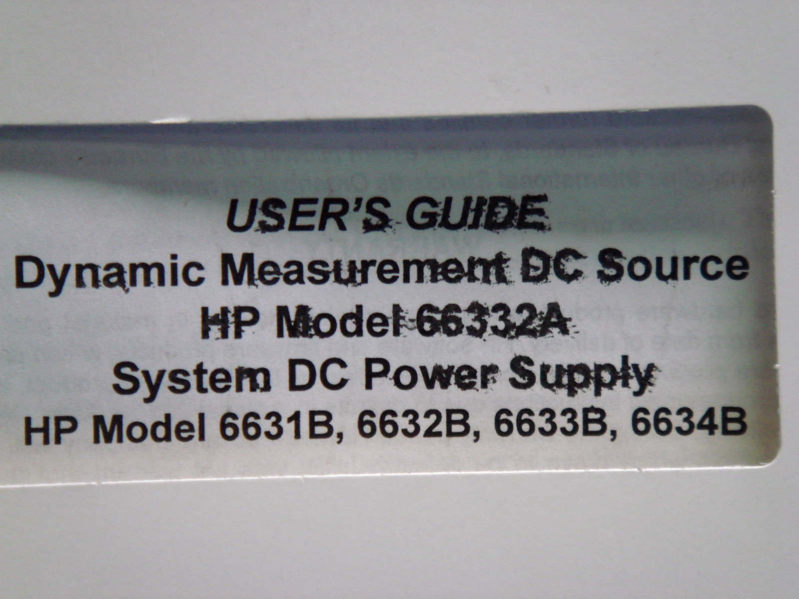 HP USERS GUIDE DYNAMIC MEASURMENT DC SOURCE HP MODEL 66332A | eBay