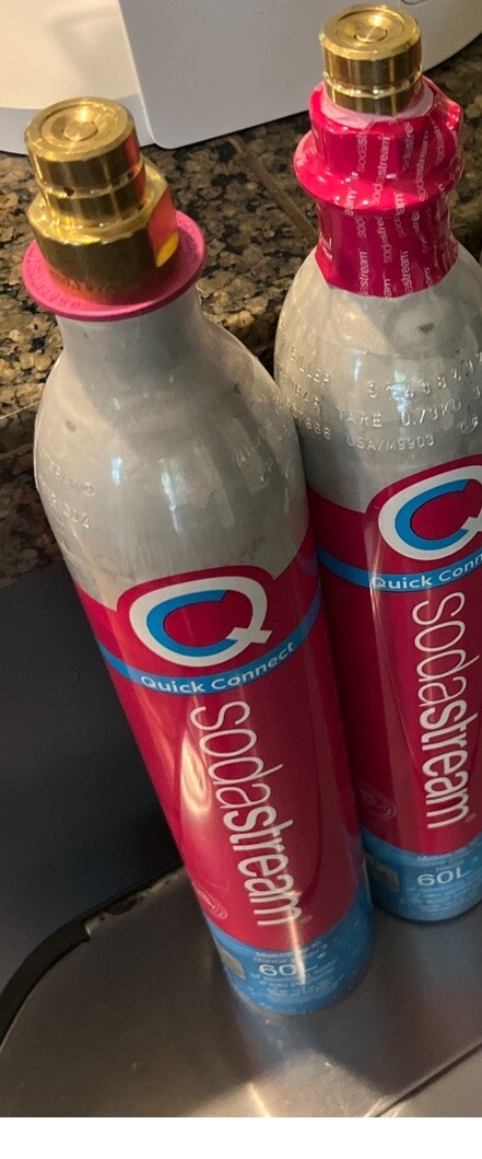 Lot of 2 SodaStream 60L 14.5oz Empty CO2 Cylinder Replacement Canister ...