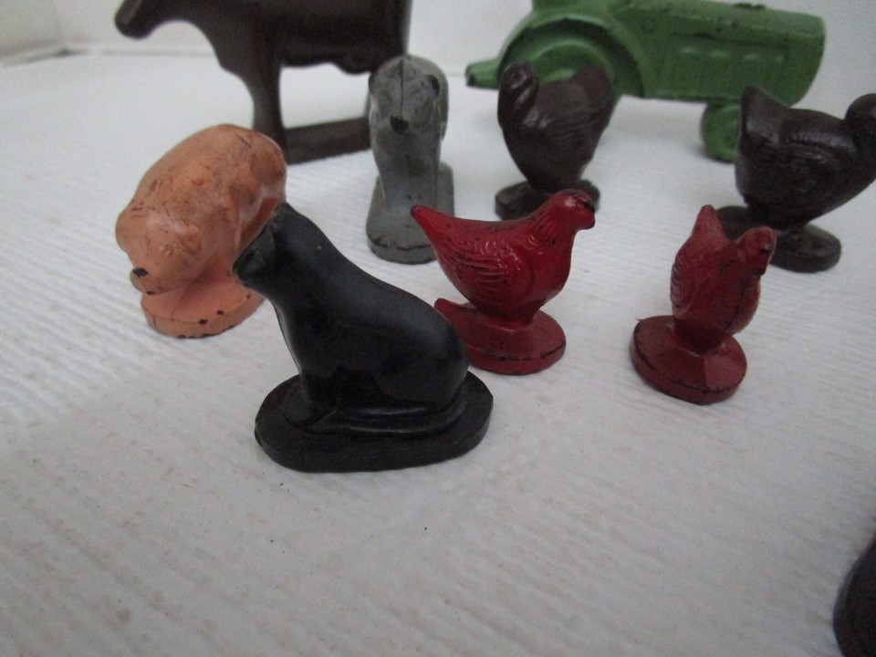 Bakelite Farm Animals & Farmer on Tractor Vintage Judy Toys Set Lot of ...