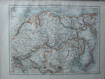 1899 VICTORIAN MAP ~ RUSSIA IN ASIA CHINESE EMPIRE SIBERIA TOMSK | eBay