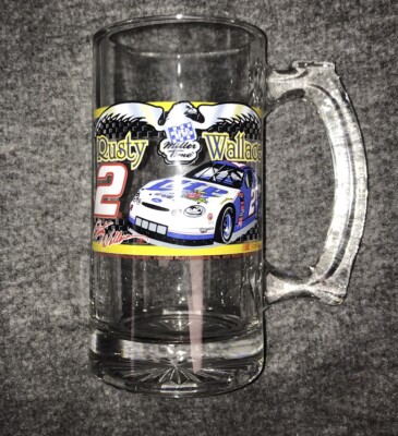 #2 Nascar Rusty Wallace Miller Brewing Co Penske Racing Heavy Glass ...