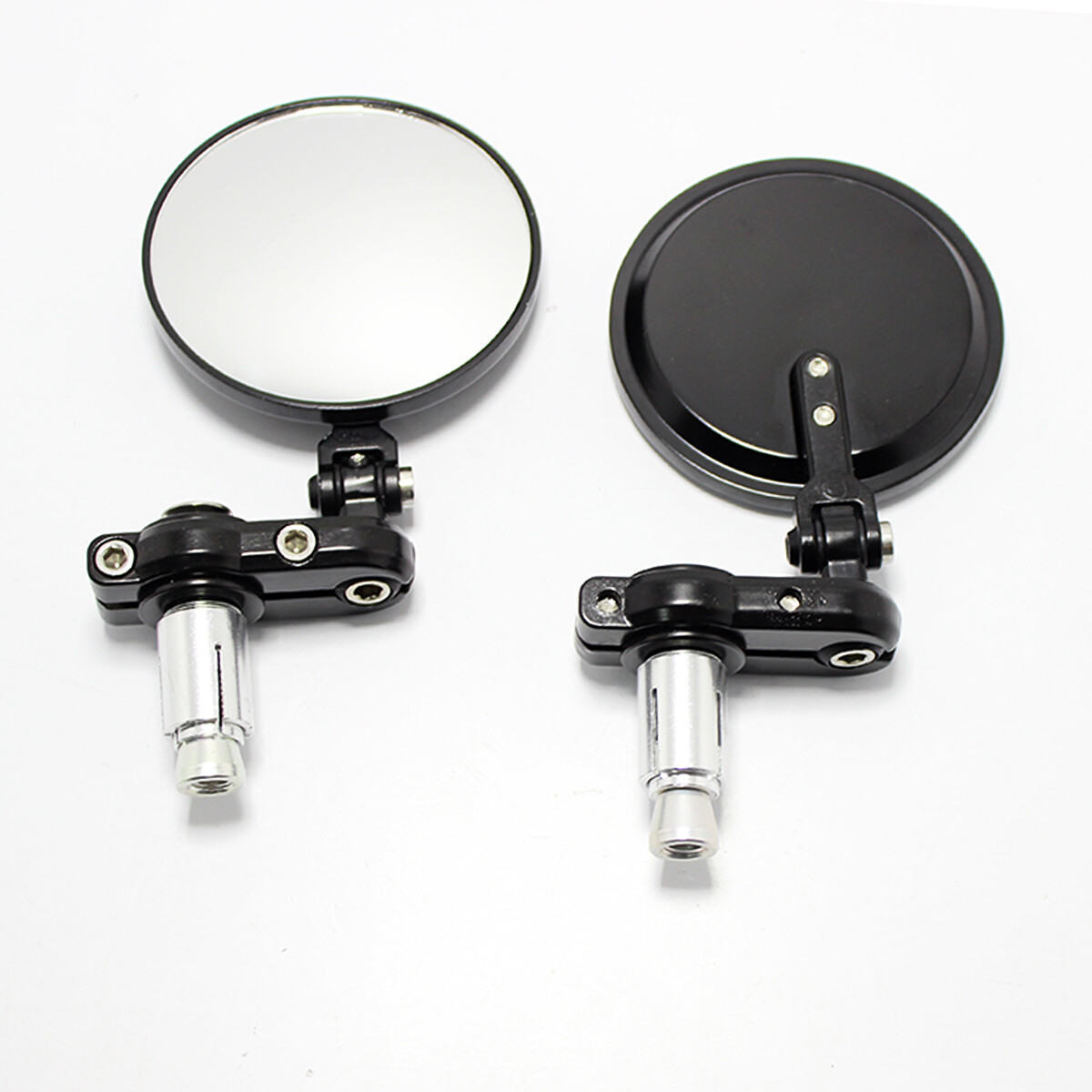 7/8" Foldable Motorcycle Bar End Mirrors Round Black For Yamaha FZ MT ...