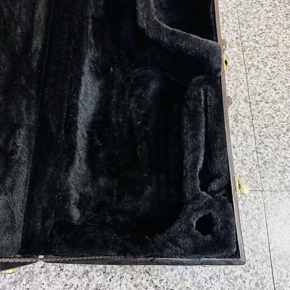 Saxophone case hard case leather leather brown wind instrument brass ...