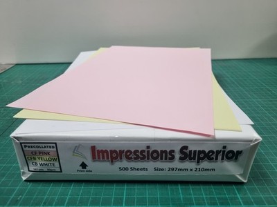 A4 3 PART 80G NCR IMPRESSIONS SUPERIOR CARBONLESS PAPER DUPLICATE SELF ...