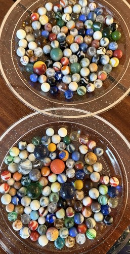 Lot Of VTG Antique Marbles Many Types Colors Sizes Ages Conditions 200 ...
