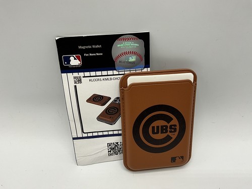 Chicago Cubs Woodburned Brown Magnetic Credit Card Wallet | eBay