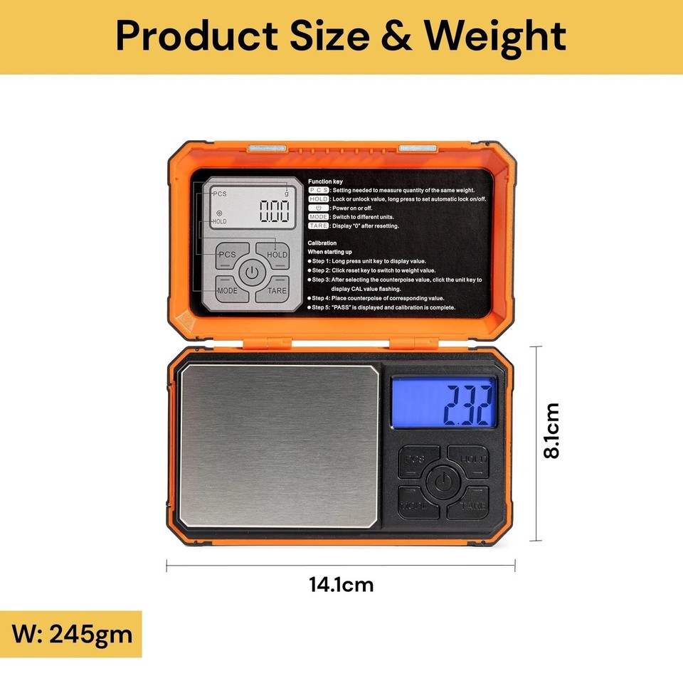 Pocket Mini Digital Scale with LCD Display for Gold Jewelry Weighing ...
