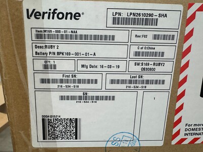 RUBY 2 - VERIFONE - BRAND NEW - M169-000-01-NAA | eBay