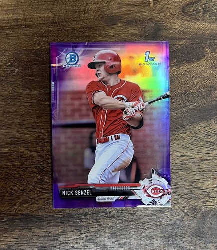 2017 BOWMAN #BCP1 NICK SENZEL *PURPLE REFRACTOR #100 /250 Rare REDS ...