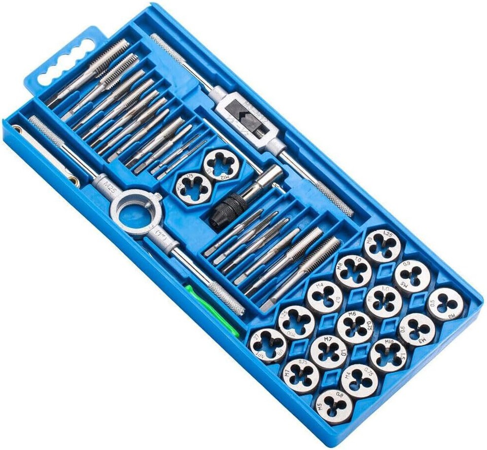 40 Piece Metric Tap and Die Set M3 to M12 Threading Tool Set for ...