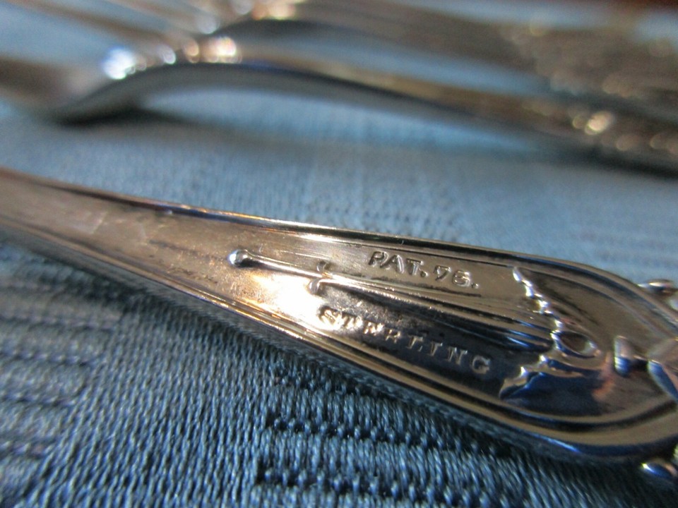GORHAM KINGS I Set of SIX Nut PICKS STERLING SILVER .925 MONO Nut Pick ...