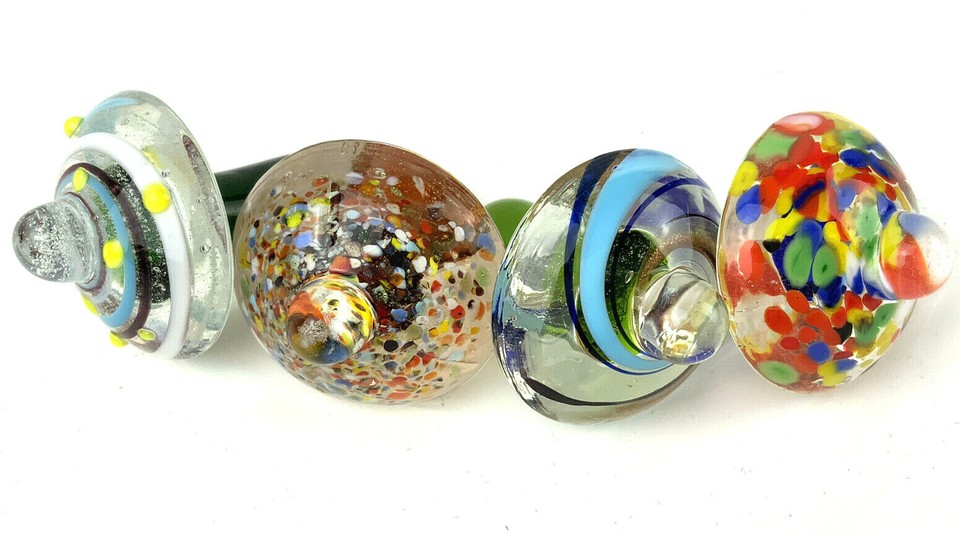 1 GLASS TOP (Random Design) Handmade Contemporary Spinning Spin Art ...