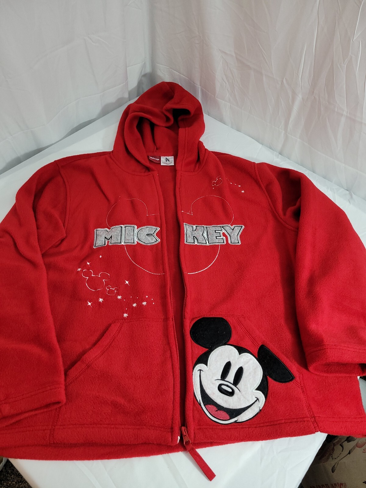 Ladies Red Fleece Disneys Mickey Mouse Hoodie Jacket … - Gem