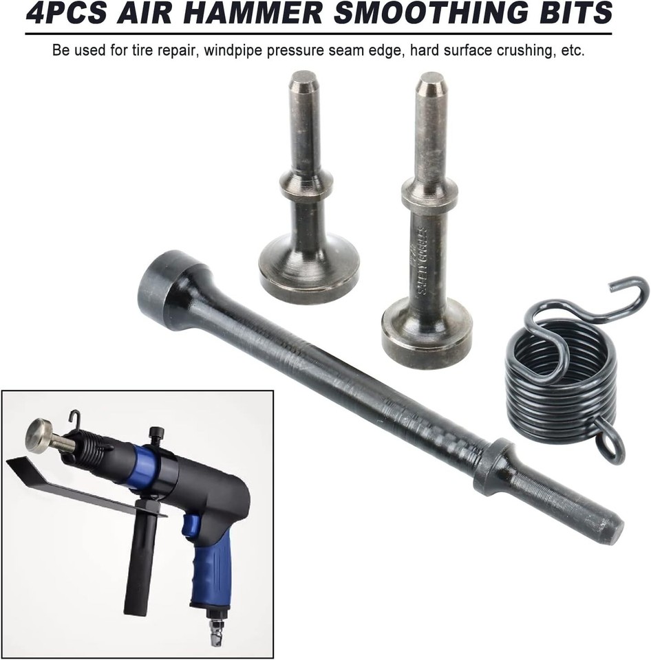 4Pc Pneumatic Air Hammer Bits Set Smoothing Air Chisel Drill Bit Kit ...
