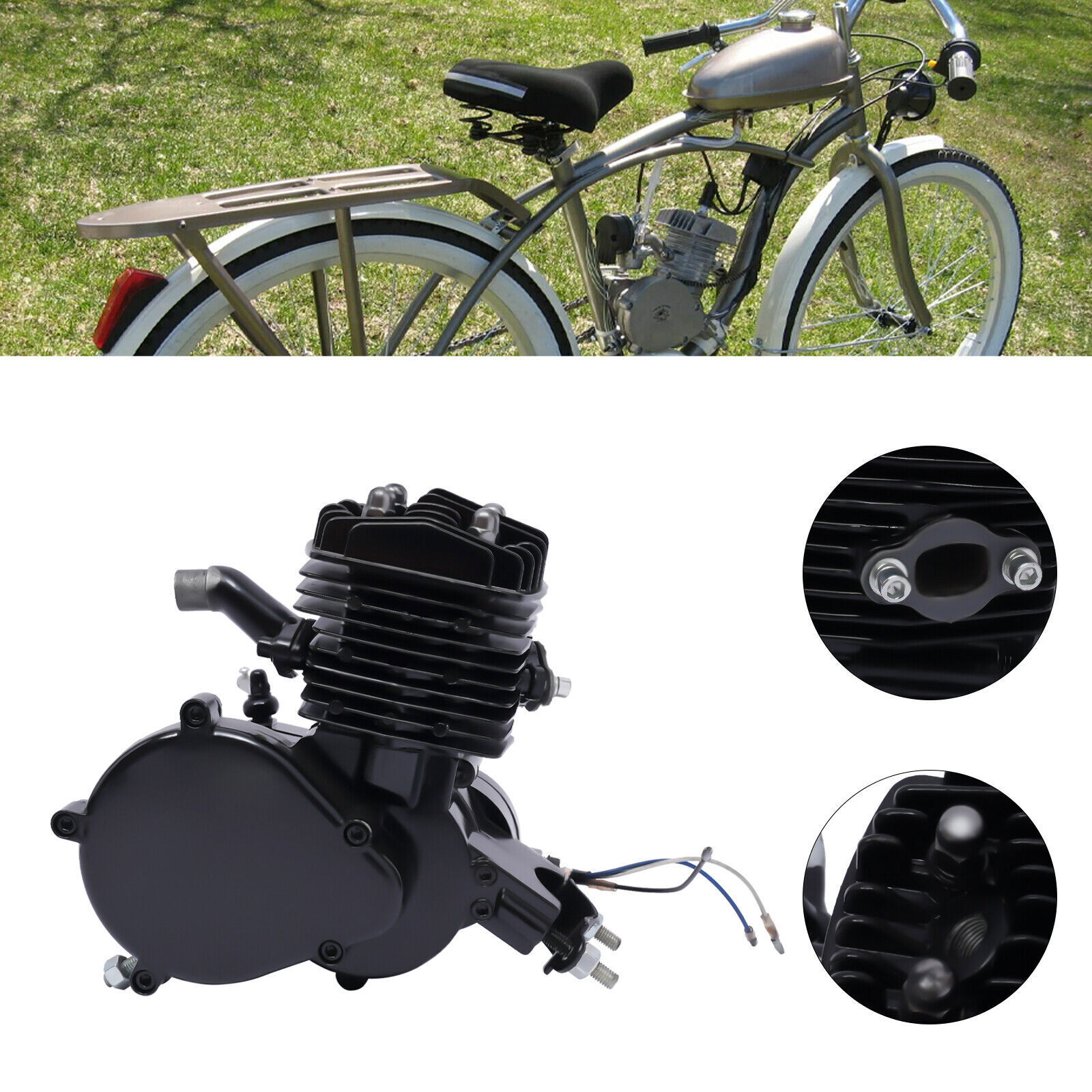 80cc Bicycle Motor Engine Kit Two-stroke Large Capacity Gas Tank ...