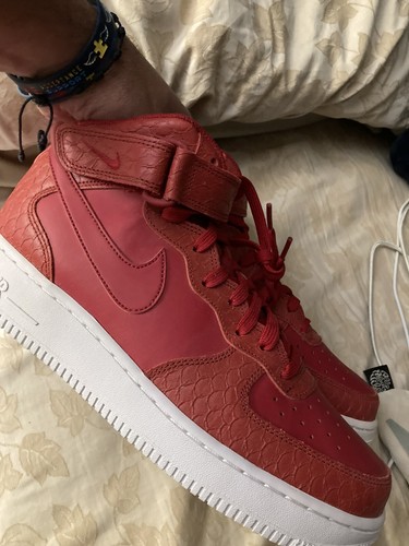 Nike Air Force 1 Mid Red Python Gym Red /white Men's Sneakers Size 9.5 884498170373| eBay