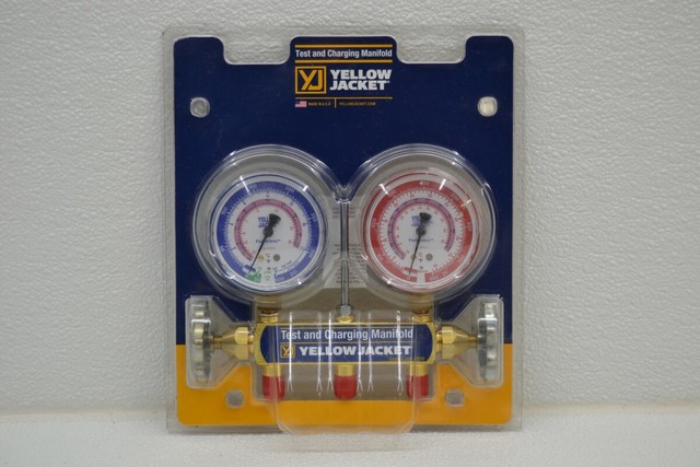 YELLOW JACKET 42004 Series 41 Manifold with 3-1/8 inch Gauge for sale ...
