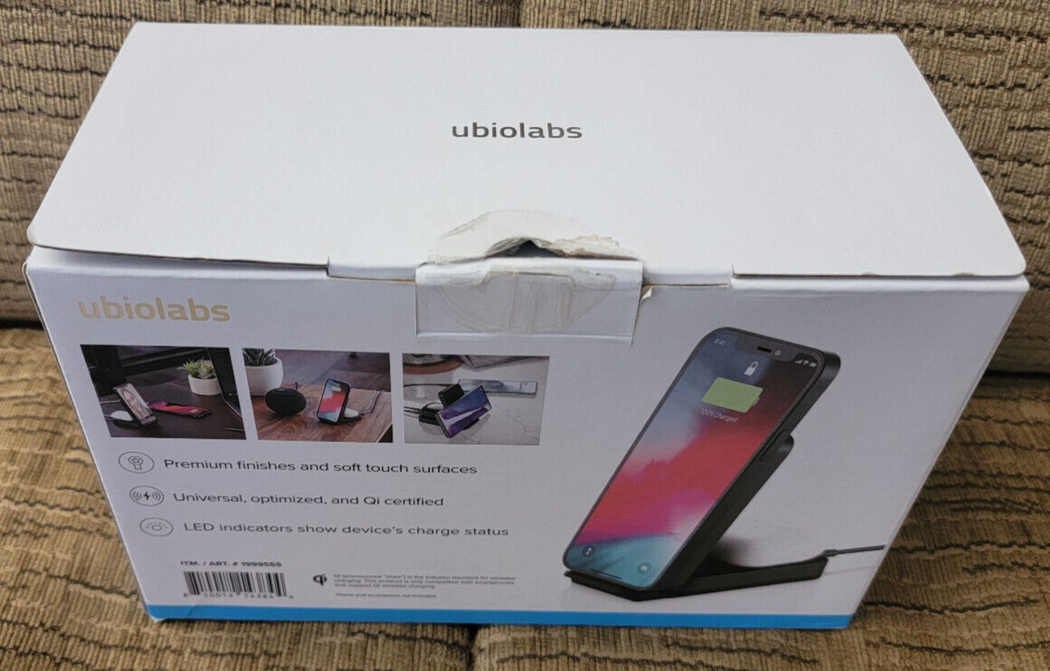 Ubio Labs 2-in-1 Wireless Charging Stand for Qi Phones & Earbuds WCB262 ...