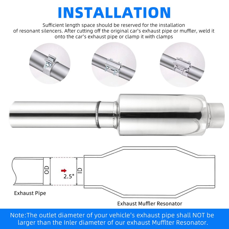 For Mercedes Benz C300 C350 C63 Pair 2.5" Inlet/Outlet Exhaust ...