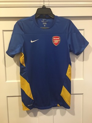 Arsenal Football Club Nike Dri-Fit Jersey Sz Small Blue / Yellow | eBay
