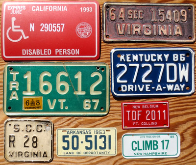 Eight Assorted License Plates Number Tag Plate | eBay