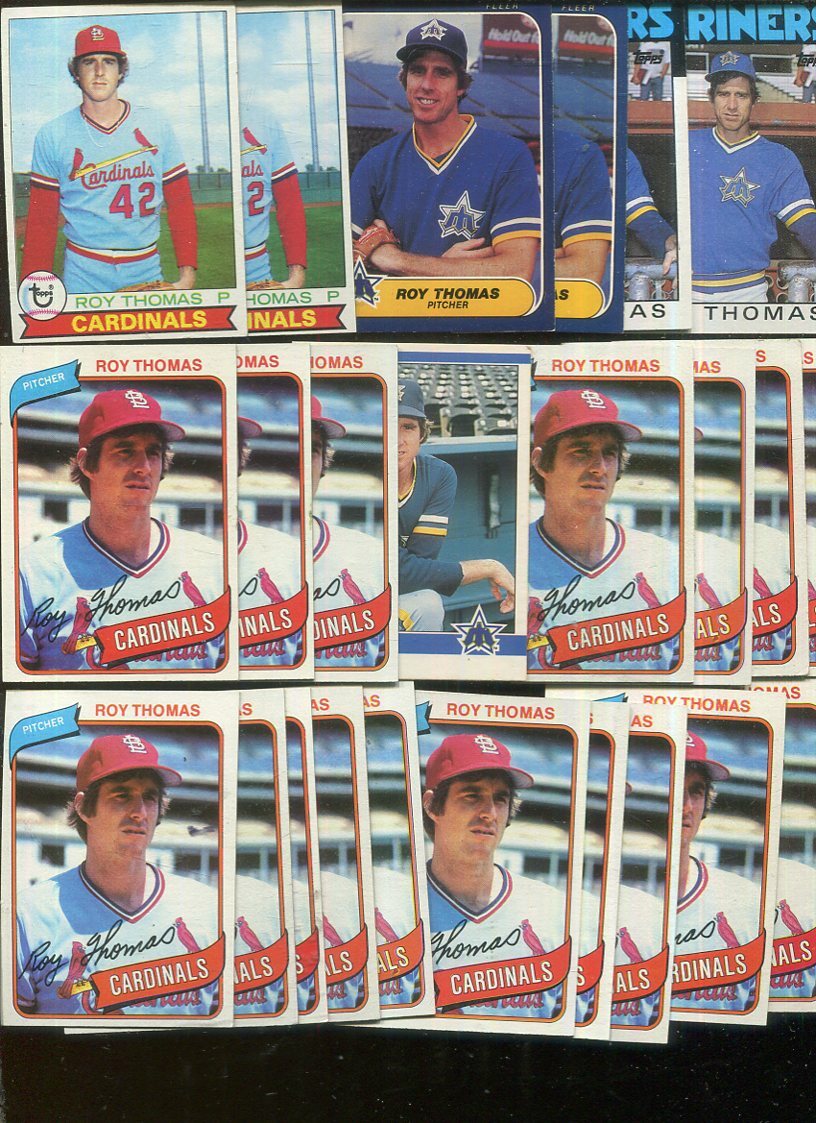 ROY THOMAS BULK LOT OF 22 BASEBALL CARDS CRDINALS MARINERS QUANTICO ...
