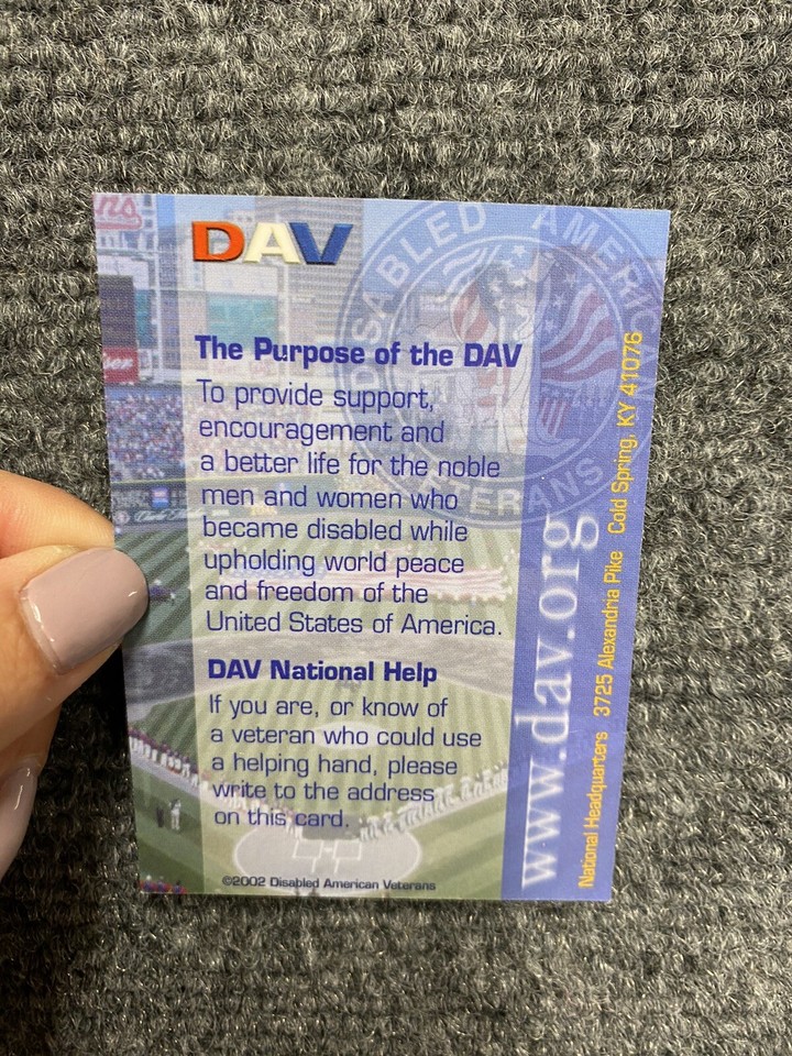 Disabled American Veterans DAV 2002 Limited Edition Baseball Trading ...