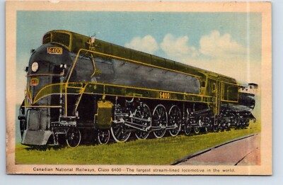 postcard Canadian National Railways Locomotive 6400 stream-lined ...