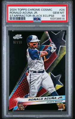 2024 Topps Chrome Cosmic Baseball Ronald Acuna Jr /10 Starfractor Black ...