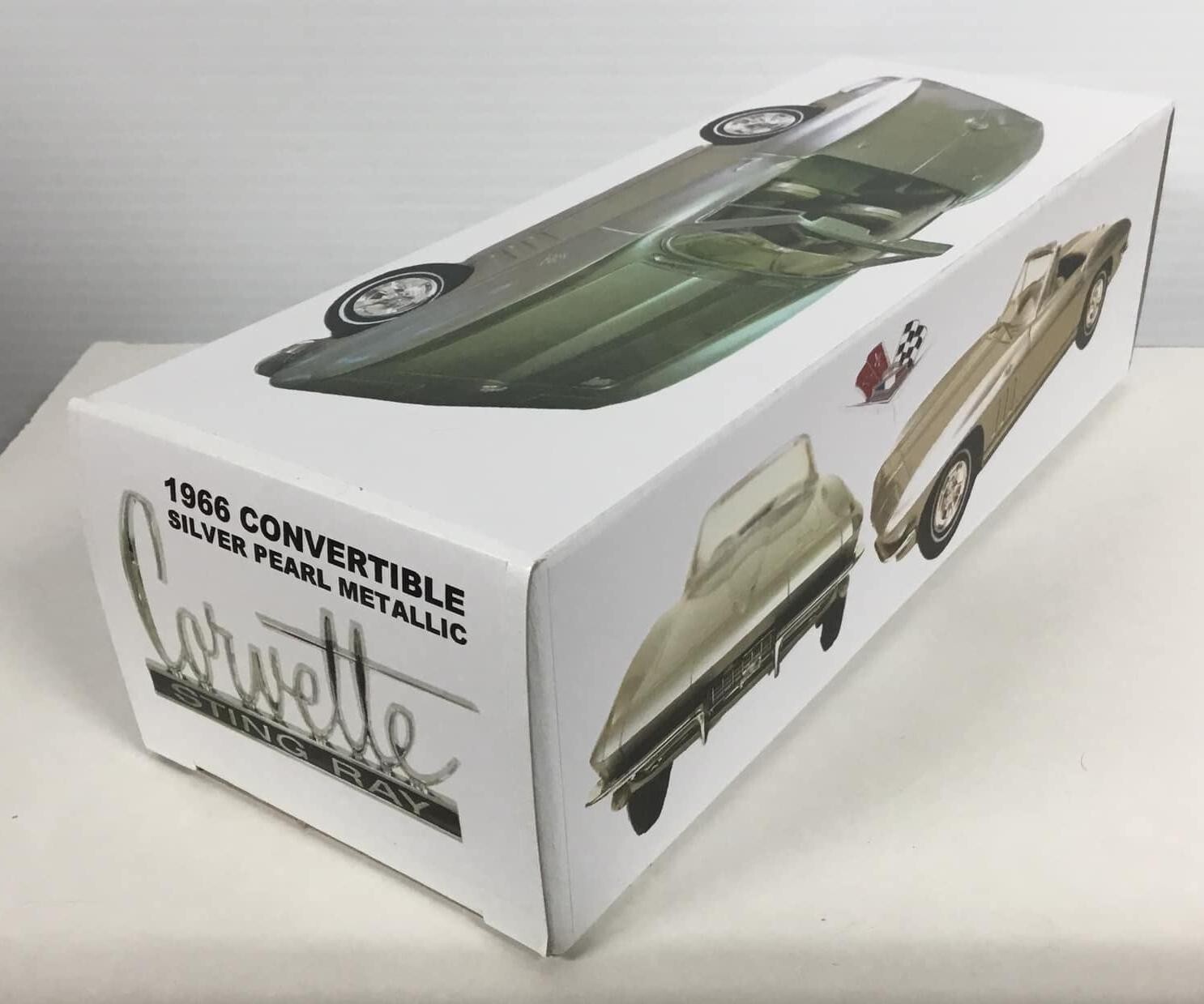 1966 Chevy Corvette Convertible Silver Pearl Custom Promo Model BOX ...