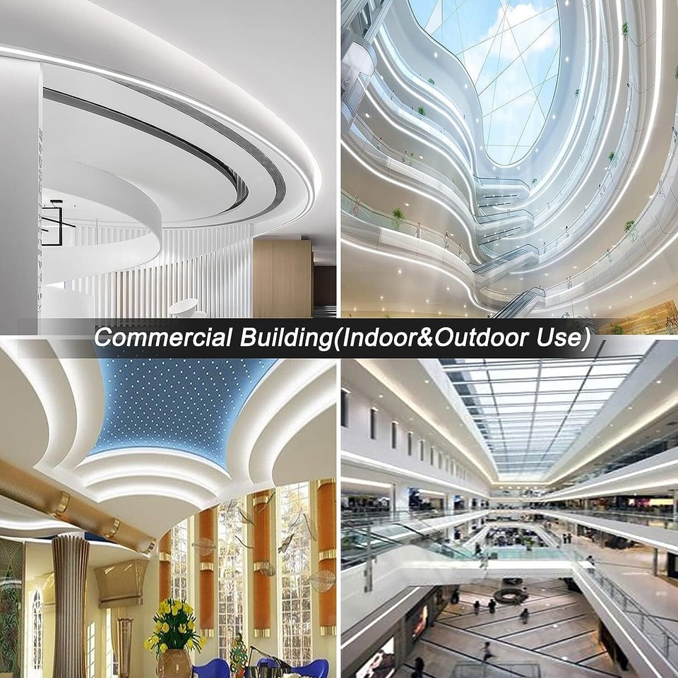 110V LED Neon Rope Light Strip Waterproof Indoor Outdoor Buliding Home ...