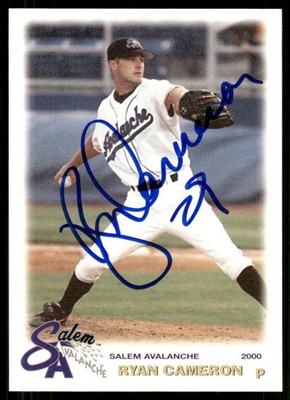 2000 Salem Avalanche RYAN CAMERON Signed Card autograph auto ROCKIES ...