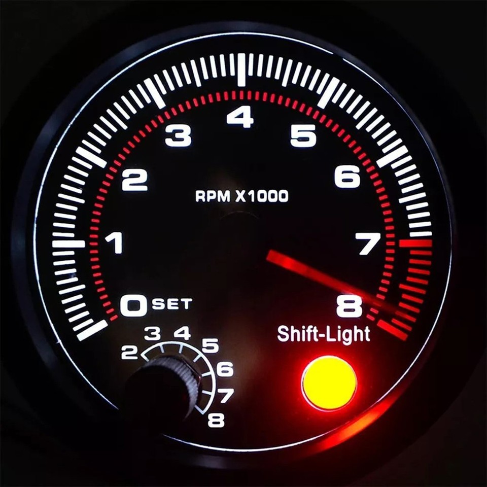 Car RPM Meter Car Tachometer Gauge Stable Characteristics White ...