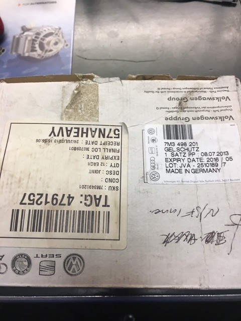 Genuine VW Sharan Seat ALHAMBRA 7m Front Inner CV GAITER Boot 7m3 498 ...