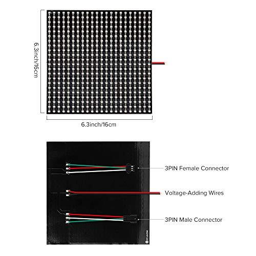 WS2812B RGB 5050SMD Individually Addressable Digital 6.3in x 22x22 484 ...