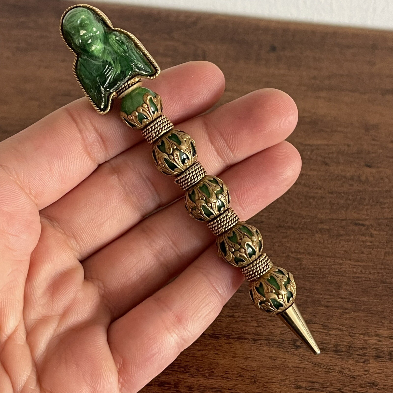 Vintage Florenza Jeweled Rare Buddha Pen Pencil - Gem