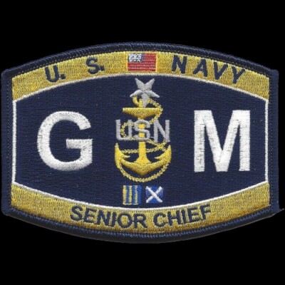 SENIOR CHIEF GUNNER'S MATE GMCS HAT PATCH US NAVY VETERAN GIFT PIN UP ...